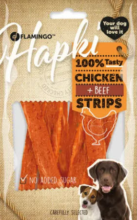 Flamingo Hapki strips met kip en rund 85 gram